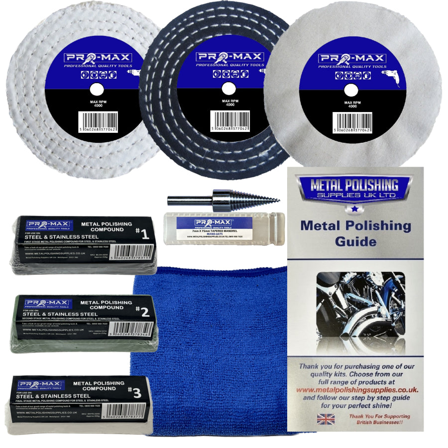 Drill Steel And Stainless Steel Metal Polishing Buffing Kit 4" x 1" 8p ...